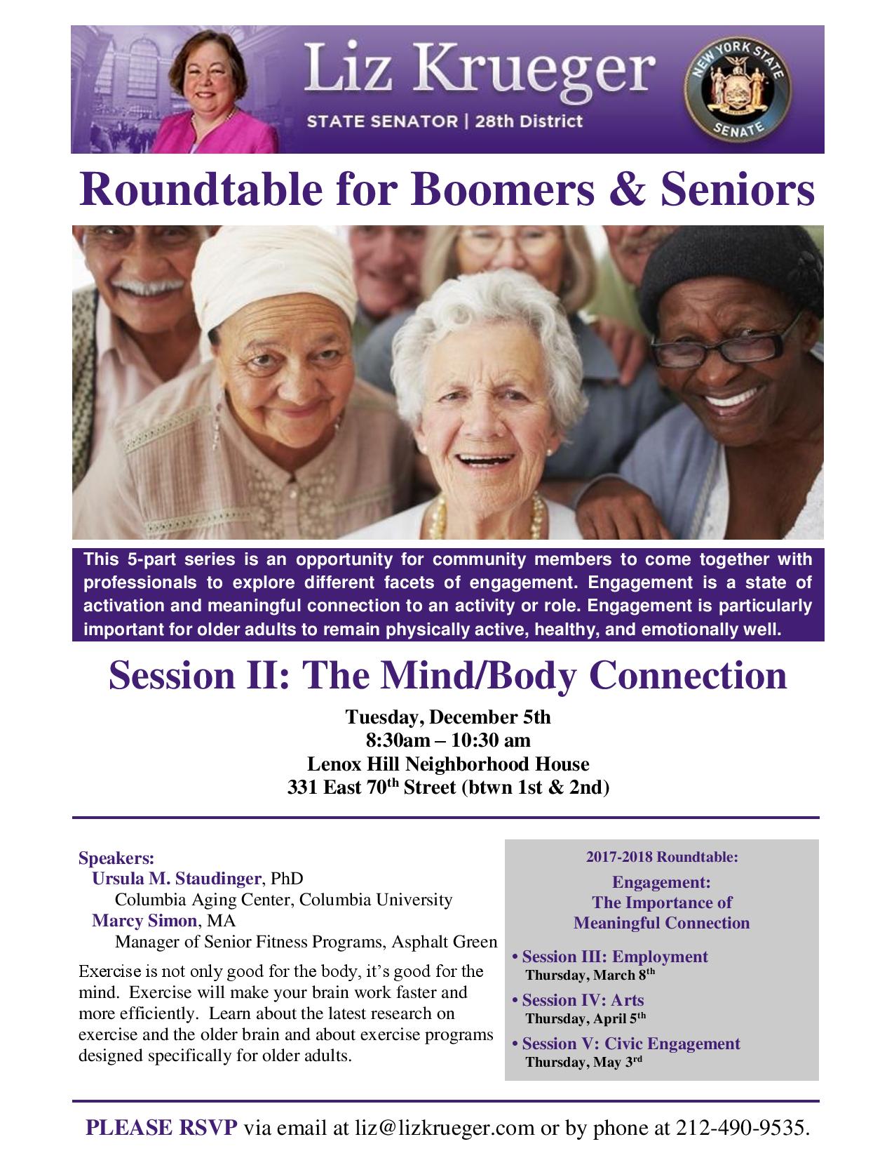 12/5/17 Senator Liz Krueger's Senior Roundtable Event - New York ...