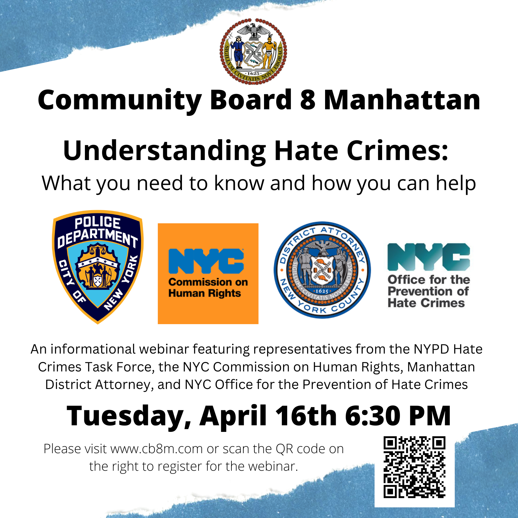 Understanding Hate Crimes Webinar - Manhattan Community Board 8