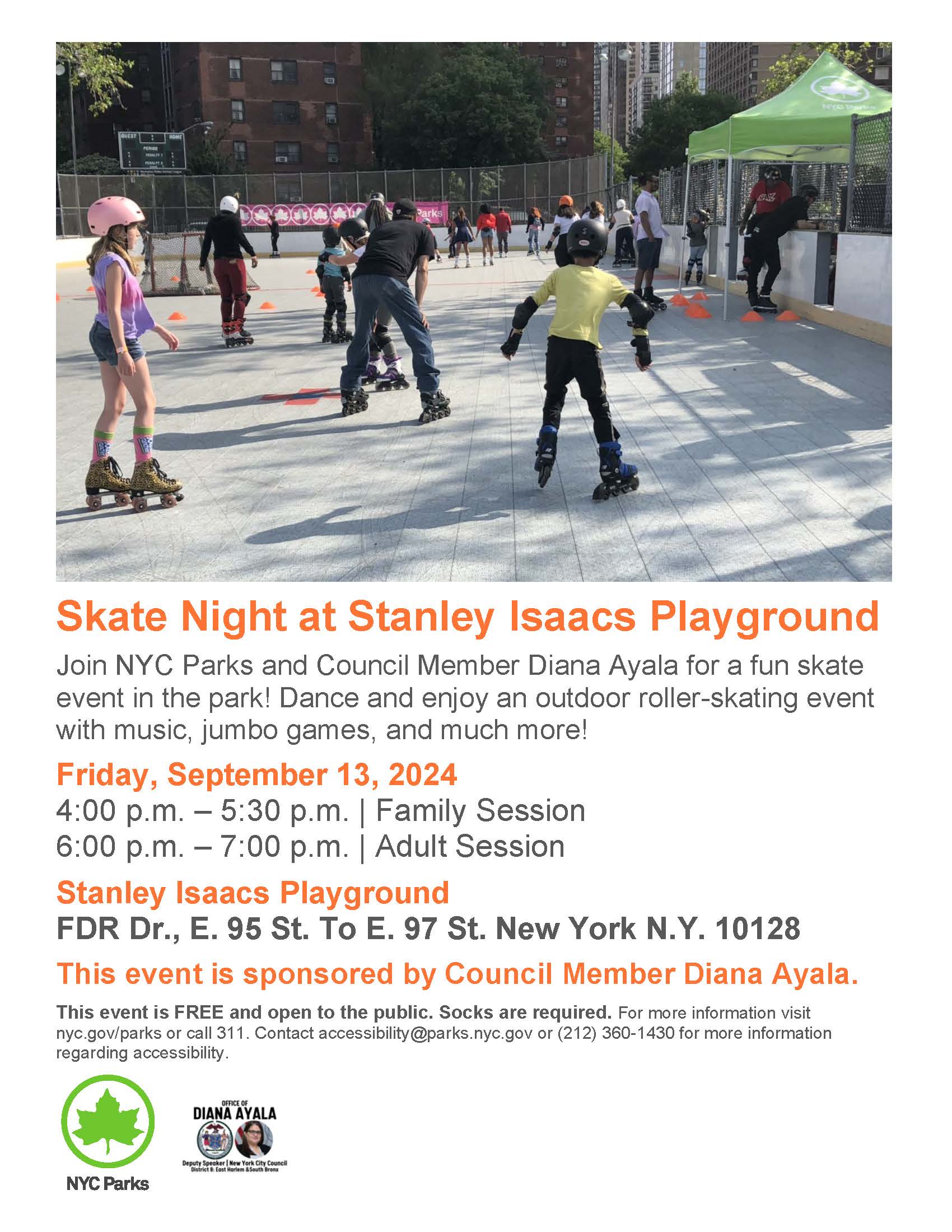 Skate Night at Stanley Isaacs Playground - New York, Manhattan, and ...